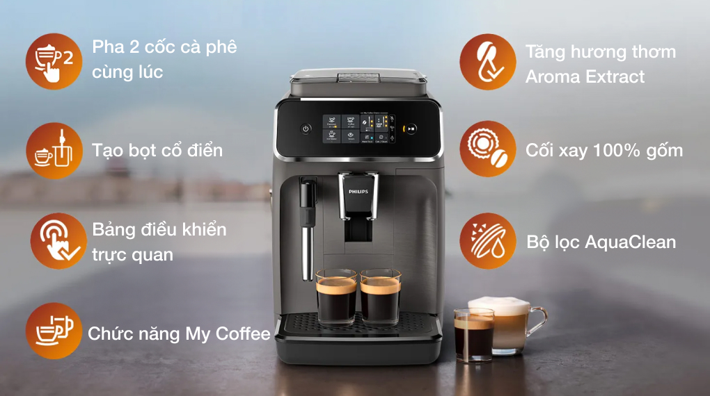 Máy Pha Cà Phê Tự Động Philips EP2220/10 - GIA DỤNG NHẬP